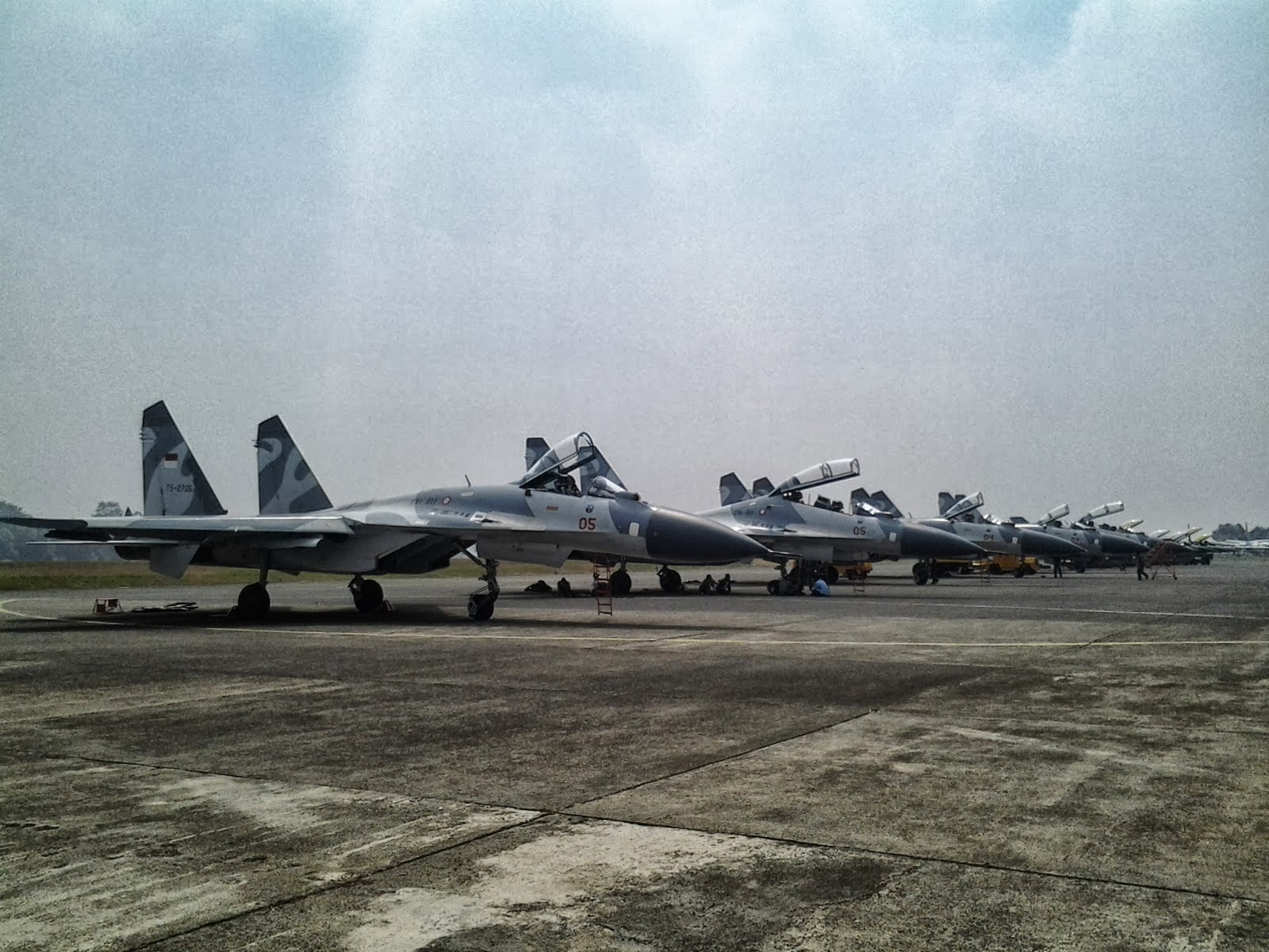 Sukhoi Su-27 and Su-30 MK2 Fighter Jets of Indonesian Air Force ...