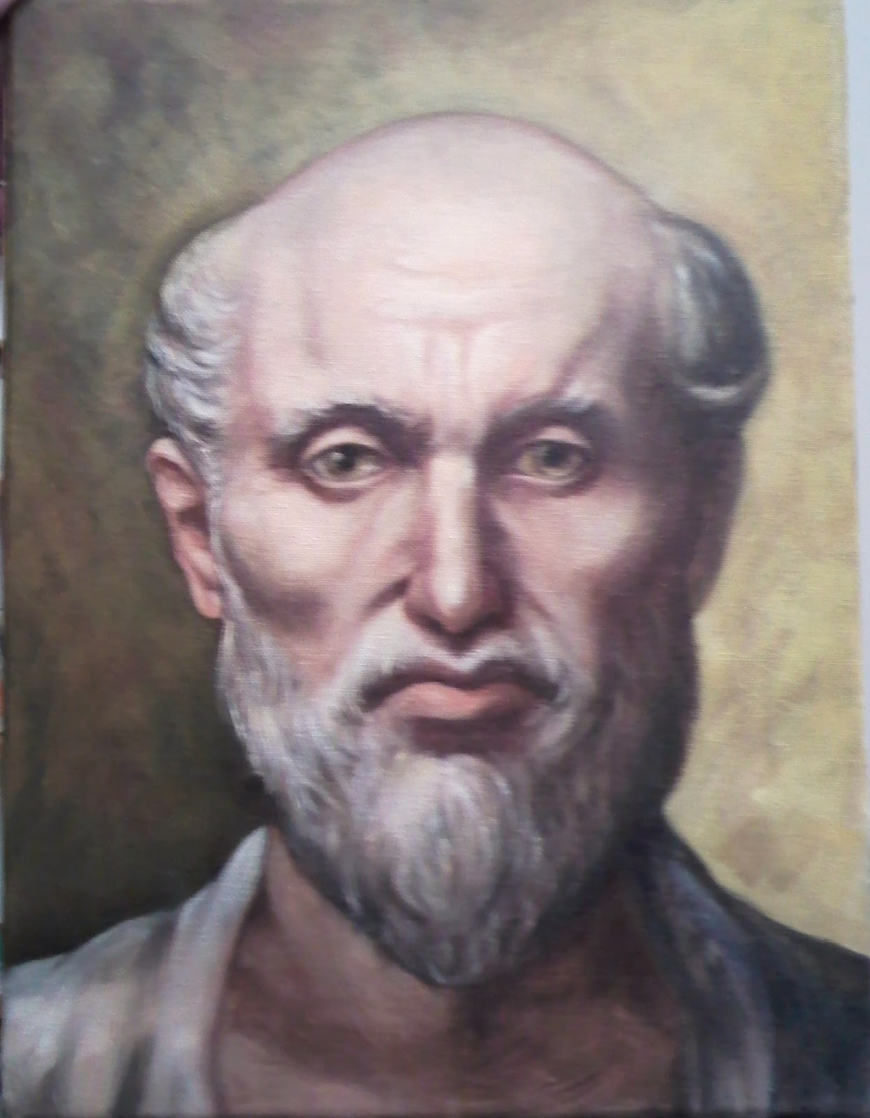 Fausta Zangara pittrice: Ritratto del filosofo Plotino, olio su tela ...