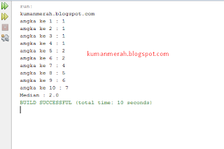 Contoh Menghitung Nilai Median atau Nilai Tengah di Java Netbeans