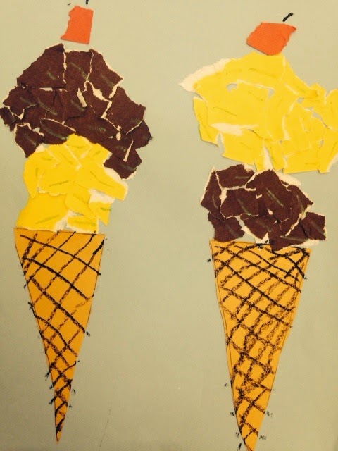 Center School Art: Ice Cream Collages by Kindergarten