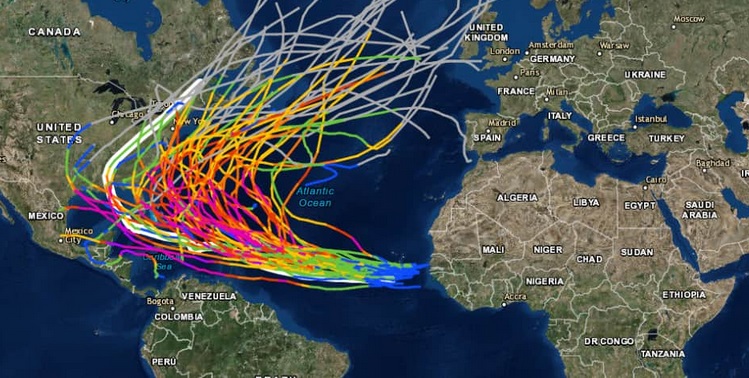Cartographie numérique: Cartographier la trajectoire des cyclones avec ...
