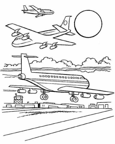 Mewarnai Gambar Pesawat Terbang - Mewarnai Gambar