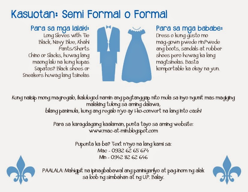 Save the Date and Invitation ~ Kasal, Kasali, Kasalo nina Mac at Min