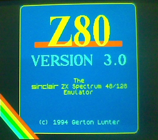 Spectrum 0.99d de Pedro Gimeno y Z80 v3.0 de Gerton Lunter