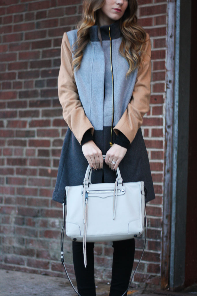 Colorblock Winter Coat - Twenties Girl Style