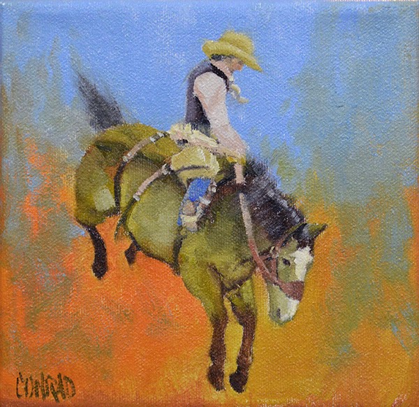 Cowboy Painting Daily: "Dayton Bronc Rider" 6x6, oil on canvas, $75.00 ...