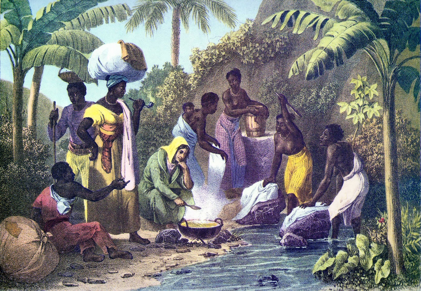 Pinturas Pitorescas: RUGENDAS, Johann Moritz. BLANCHISSEUSES À RIO ...