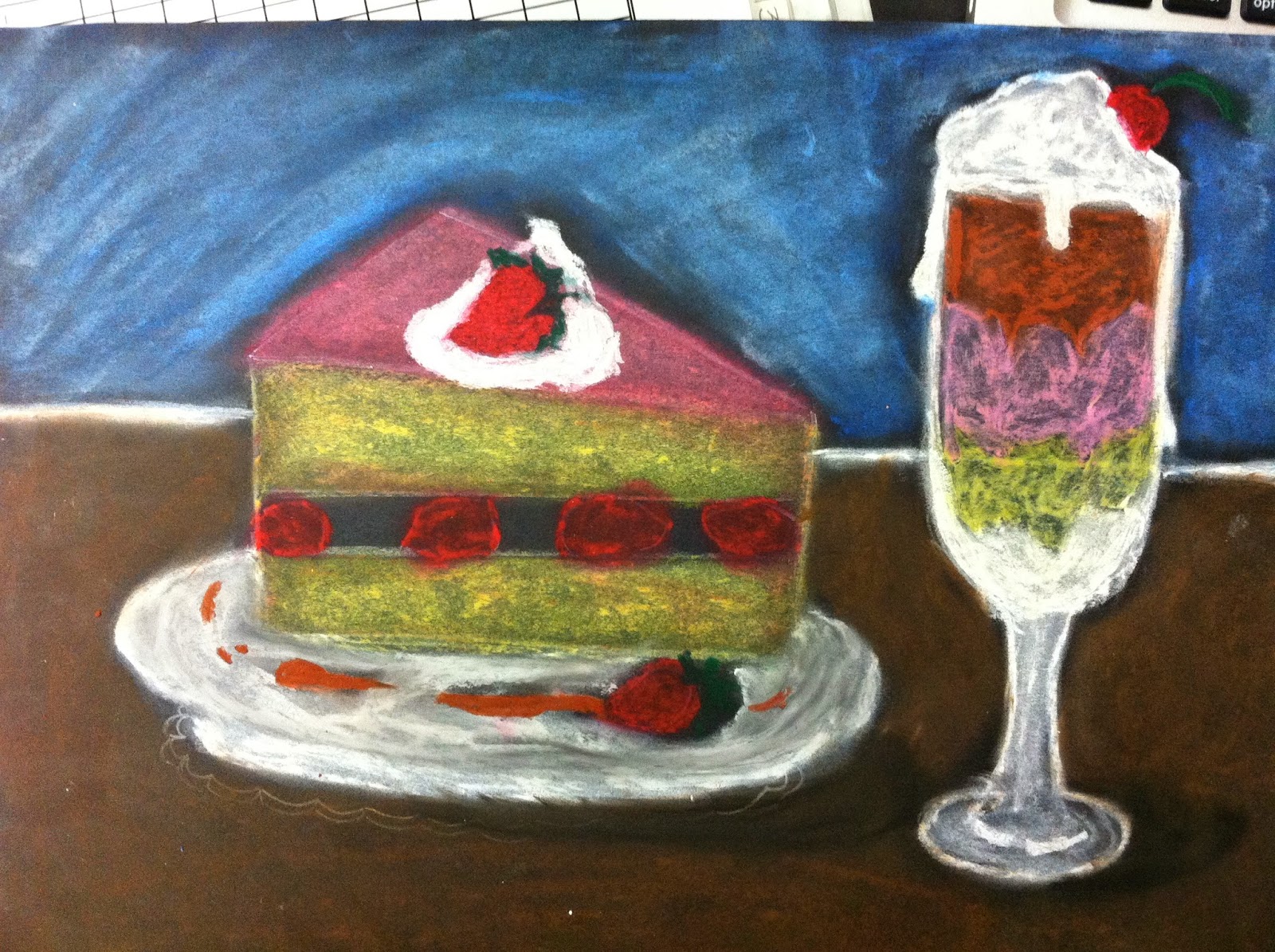 Mrs. Wille's Art Room: Oil pastel desserts inspired by Wayne Thiebaud