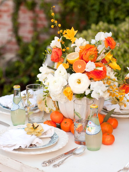 Carried Away: Perfect Parties: Orange Table Decor