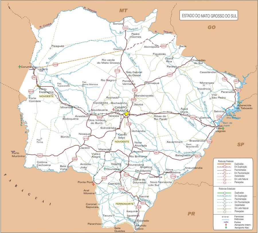 Bonito a Capital do Eco Turismo: Mapas da Região