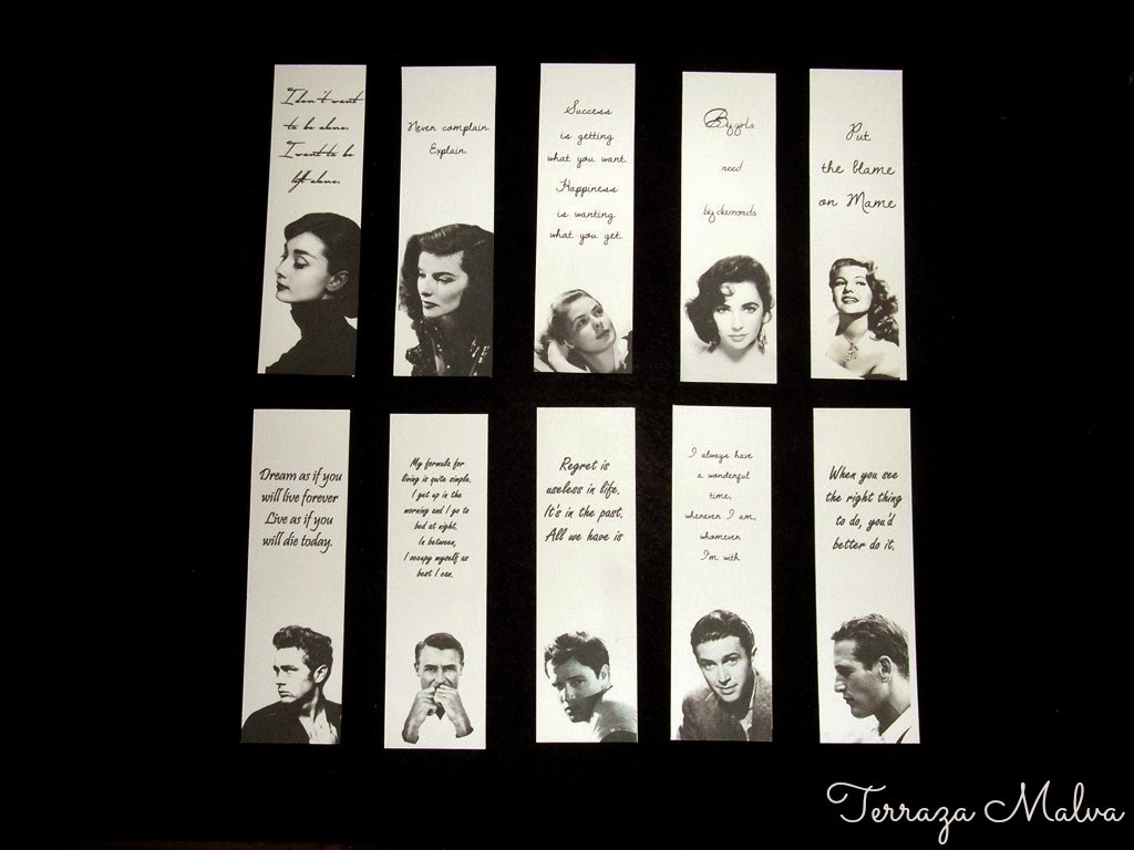MARCAPÁGINAS IMPRIMIBLES HOLLYWOOD / PRINTABLE BOOKMARKS | Terraza Malva