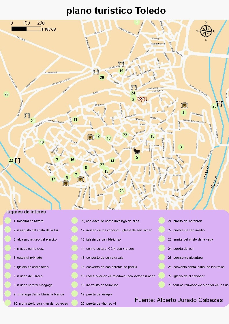 sig-soluciones: PLANO TURÍSTICO DE TOLEDO CON INFORMACIÓN DE SUS ...