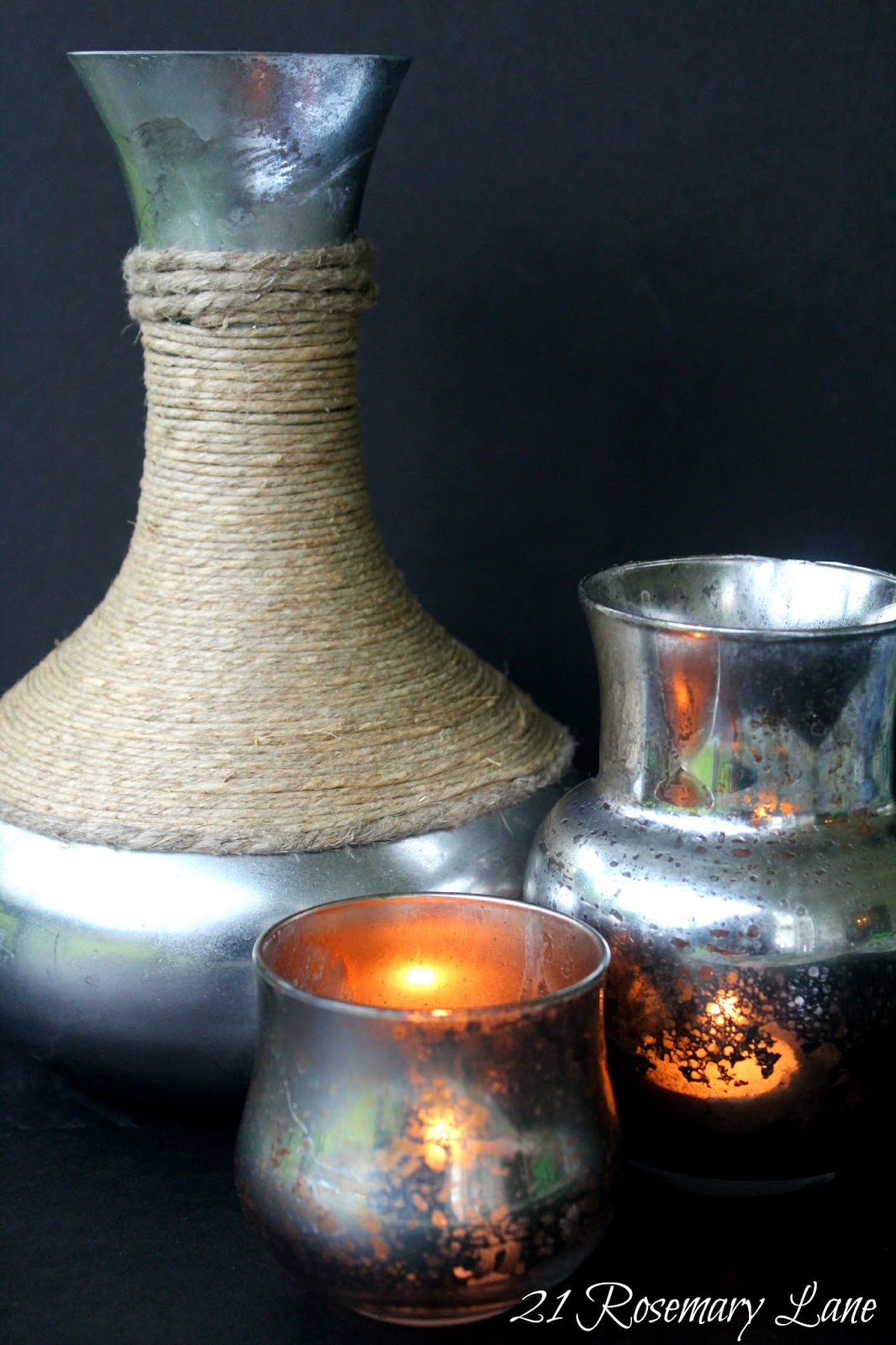 21 Rosemary Lane: Make Your Own Mercury Glass Votives and Vases