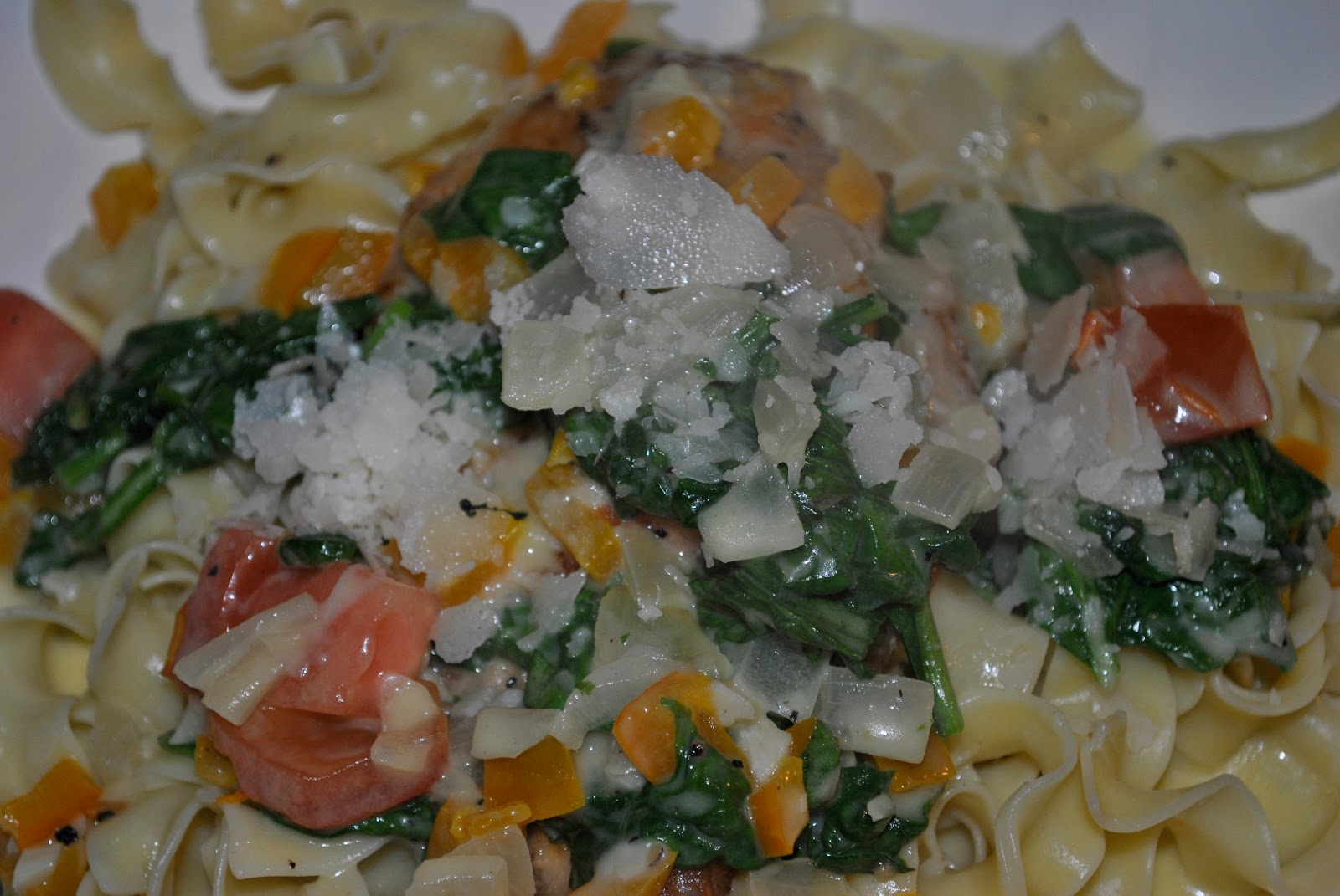adorned abode archive: Creamy Italian Chicken over Egg Noodles