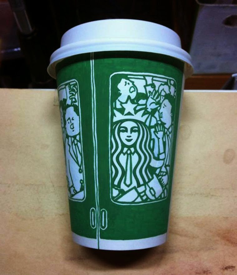 25 Ilustrasi Aksi Bersahaja Maskot Starbucks Apabila Keluar Dari Kepompong