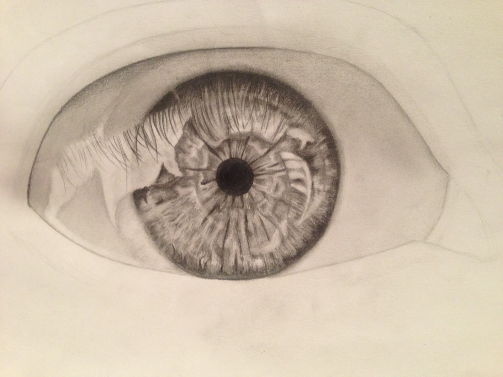 Hyperrealism - drawing of an eye - Dreams of an Architect