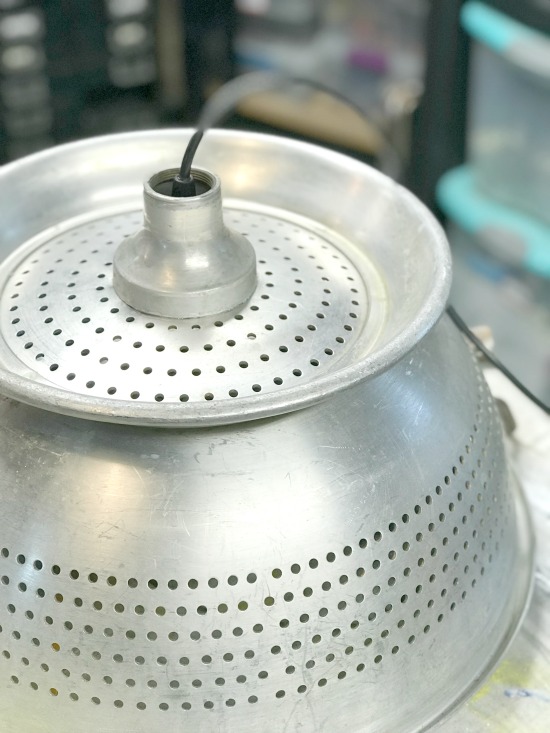 Hanging Farmhouse Colander Light