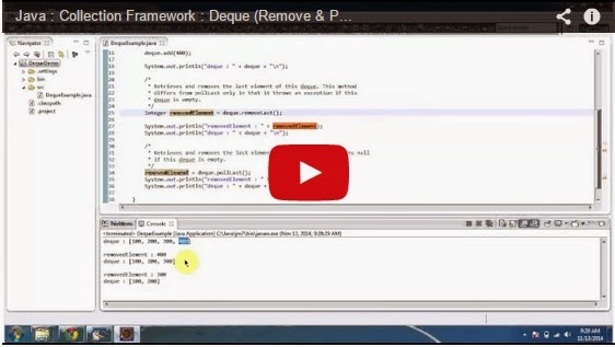 Java Ee Java Collection Framework Deque Remove And Poll Last Methods
