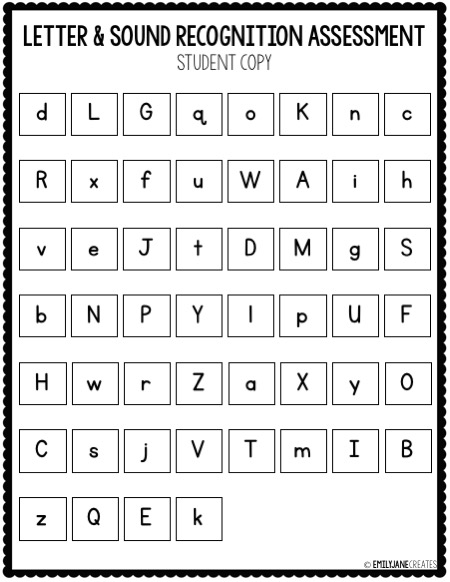 Emily Jane Creates: LETTER AND SOUND RECOGNITION ASSESSMENT-FREEBIE!!