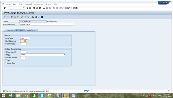 Step by Step Tutorial on Creating Domain in SAP ABAP