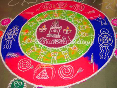 Rangoli Designs with Themes - Sanskar Bharti Rangoli