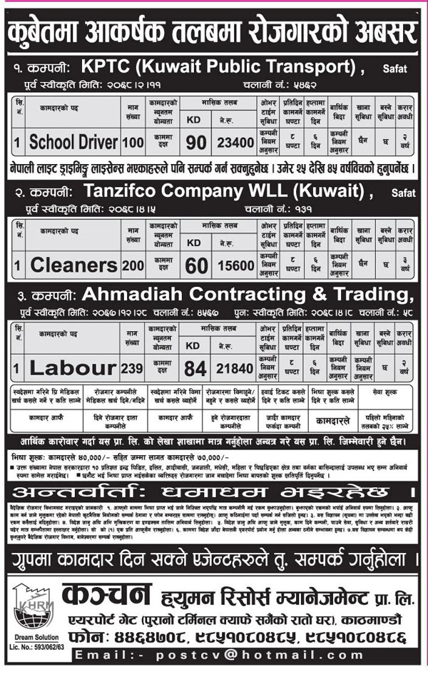 Manpower Demand: Kuwait, KPTC