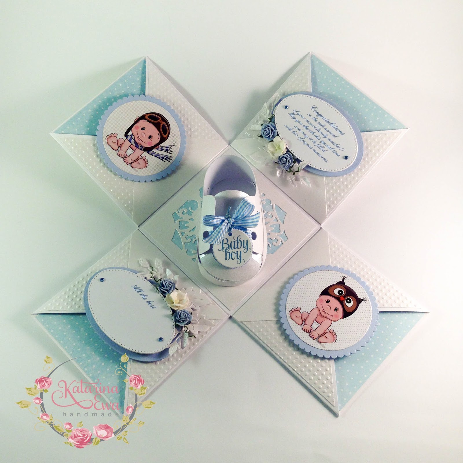 196. Baby Boy Exploding box with shoe