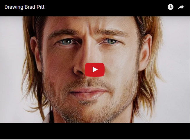 Brad Pitt pencil drawing video - pencil drawings