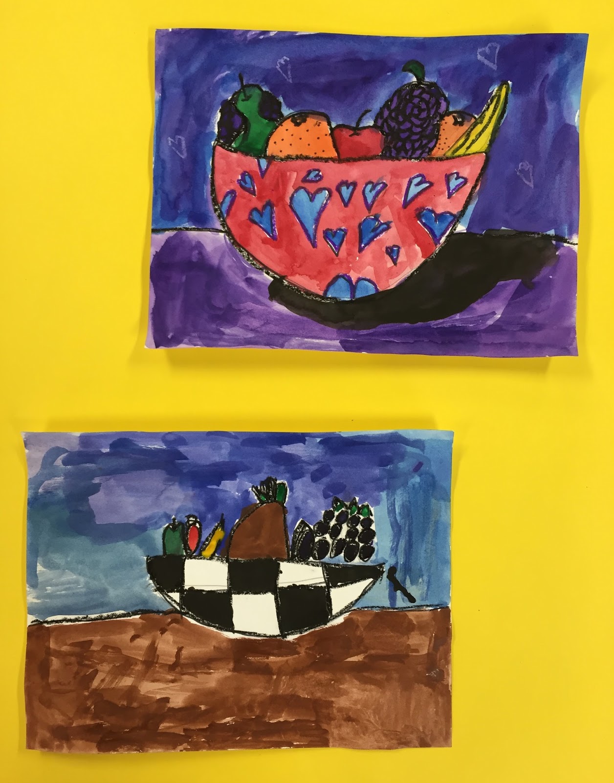 Elements of the Art Room: 2nd grade Paul Cezanne inspired Fruit bowls