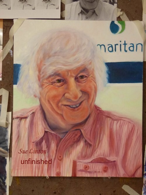 Sue Linton Artist: Cec's portrait continued- acrylic underpainting finished