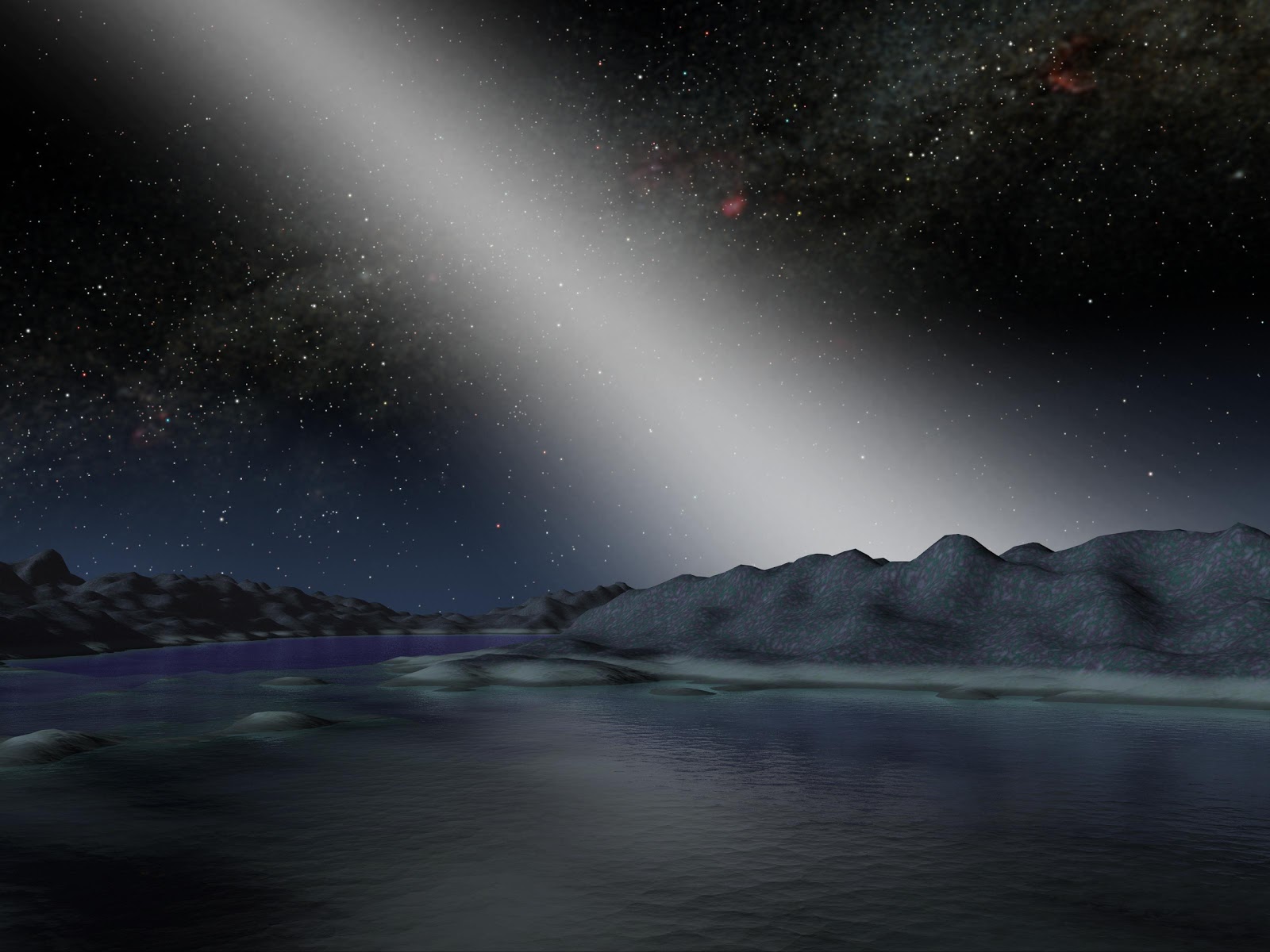 Artist’s impression of the view of the Zodiacal Light from hypothetical ...