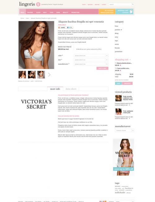 Lingerie PrestaShop Theme - Prestheme Lingeris - The Best of PREMIUM Prestashop themes