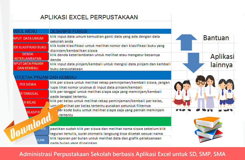 Download Gratis Administrasi Perpustakaan Sekolah berbasis Aplikasi Excel untuk SD, SMP, SMA ...