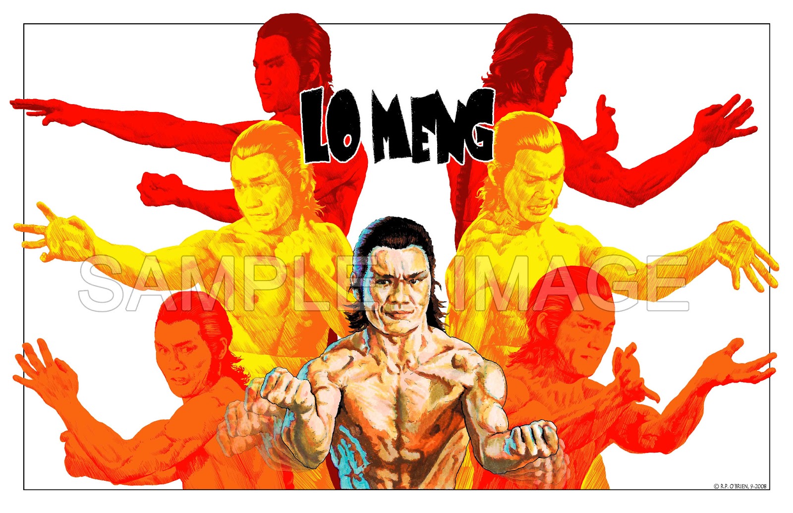 LO MENG - "INVINCIBLE SHAOLIN" (WHITE Background) 11x17" -Click on TEXT ...