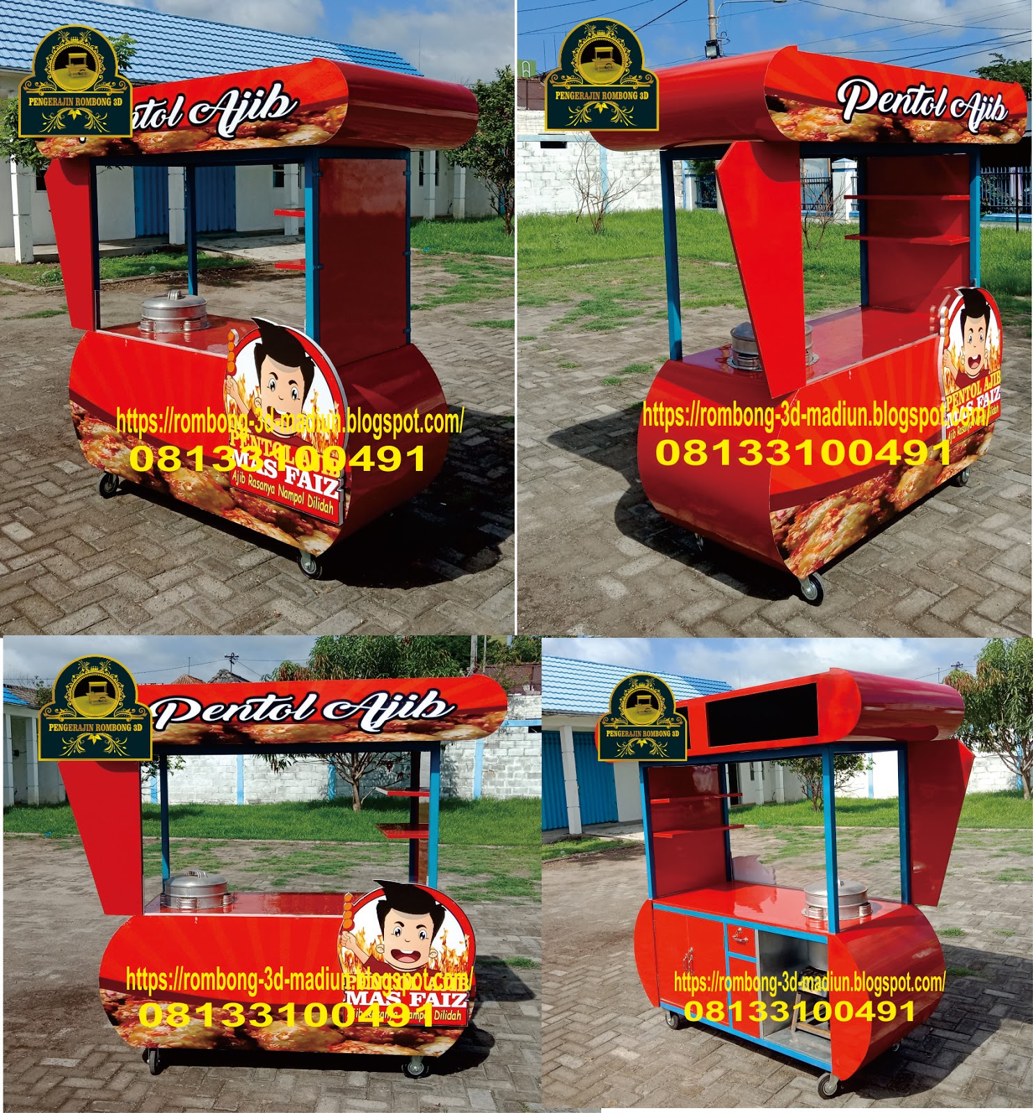 Rombong Grobak Gerobak 3d Gerobak Pentol Mas Faiz Pentol Ajib