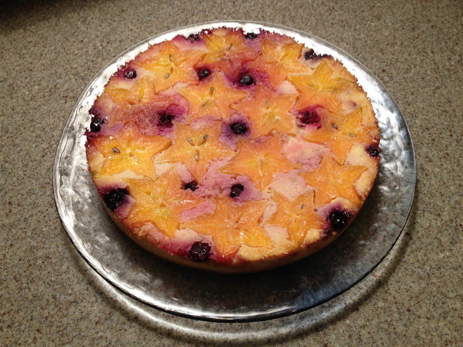 Feel Divine Food: Coconut Starfruit Upside-Down Cake with Blueberry ...
