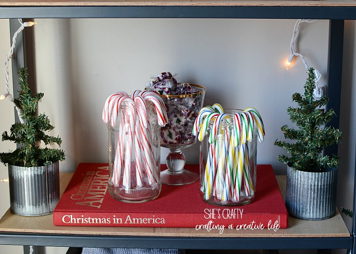 She's Crafty: Christmas Treat Station on Farmhouse Shelves