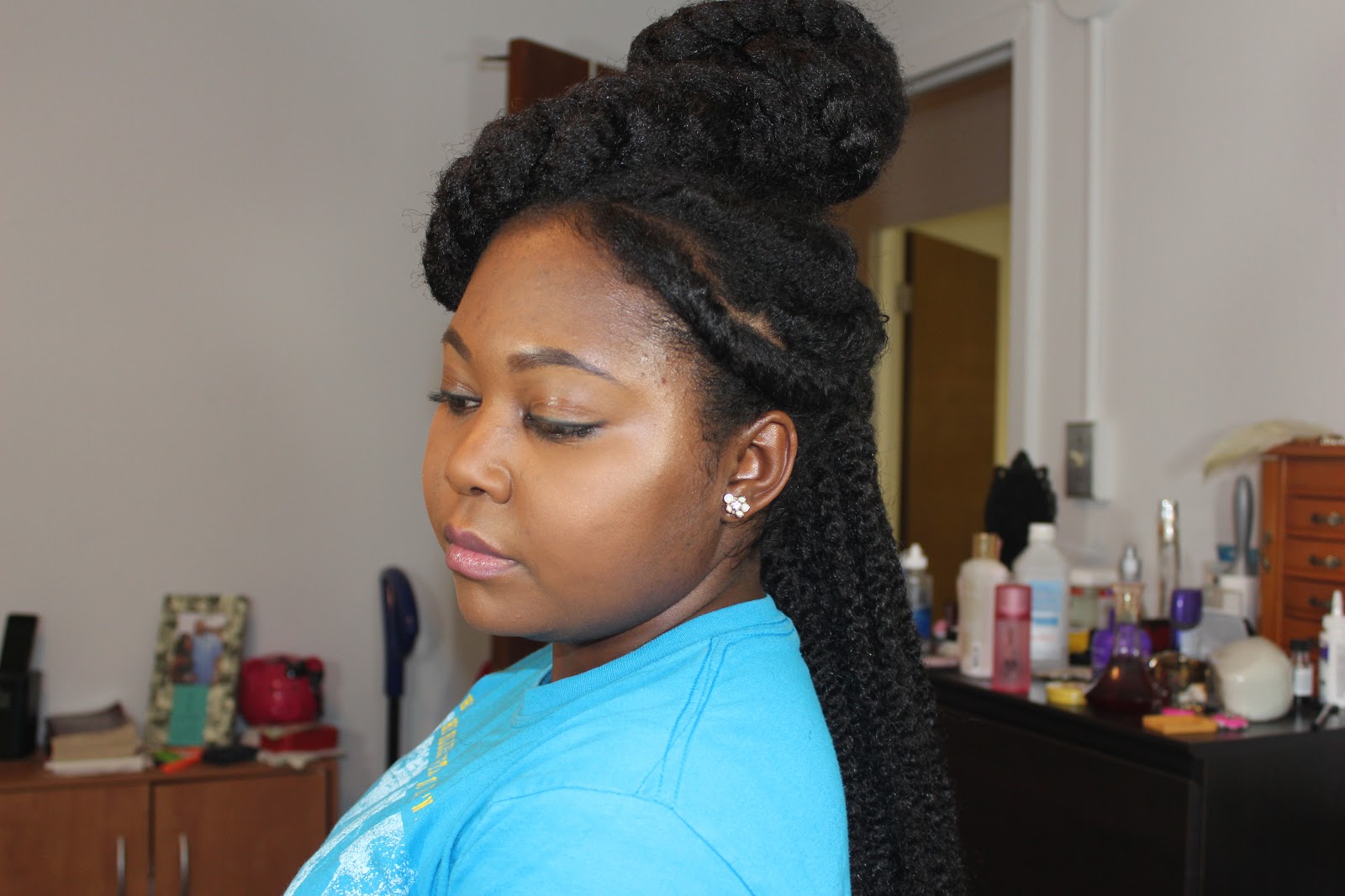 Miss Beauty Bunni: Natural Hair: Caribbean Queen Bun & Twists Up Do