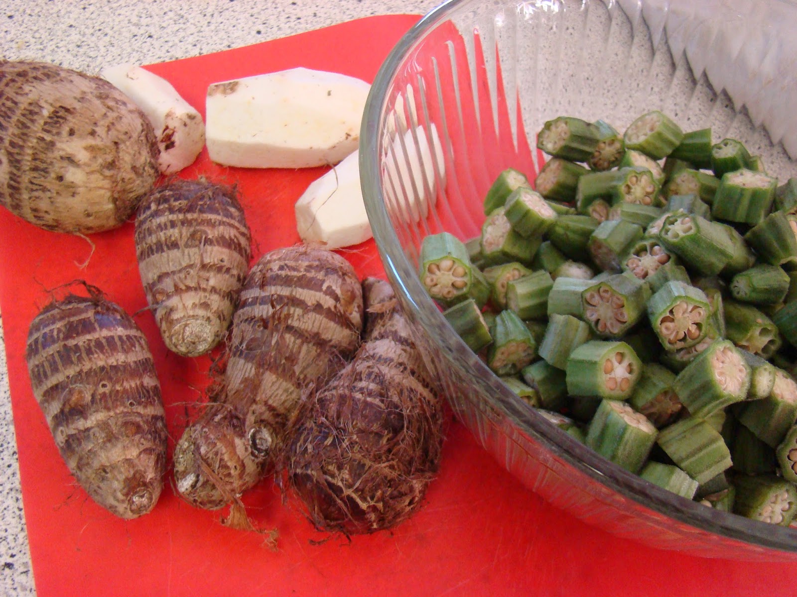 My Favorite Recipes Collection: Taro Root and Okra Sabji (A curried ...
