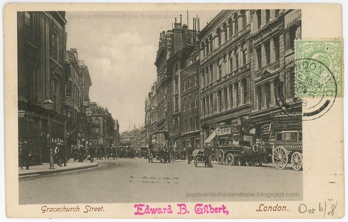 Postcards Then and Now: Gracechurch Street, City Of London c1904 & c1930