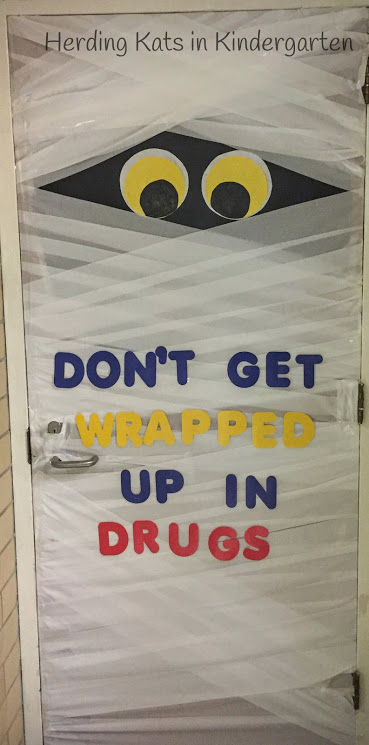 Herding Kats in Kindergarten: Red Ribbon Week Doors & Character Pumpkins!