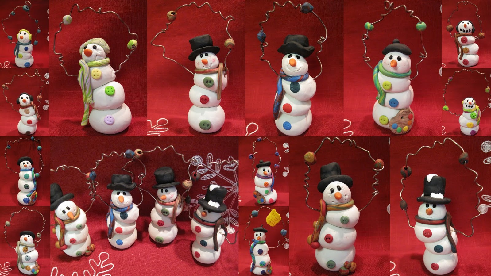 Angela Anderson Art Blog: Polymer Clay Snowmen - Kid's Art Class