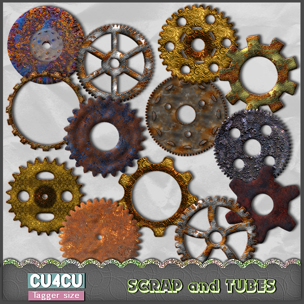 FREEBIE - Steampunk Gears (TS/CU4CU) | Scrap and Tubes Designs