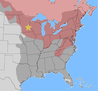 Range of American Red Squirrel ( Tamiasciurus hudsonicus ).