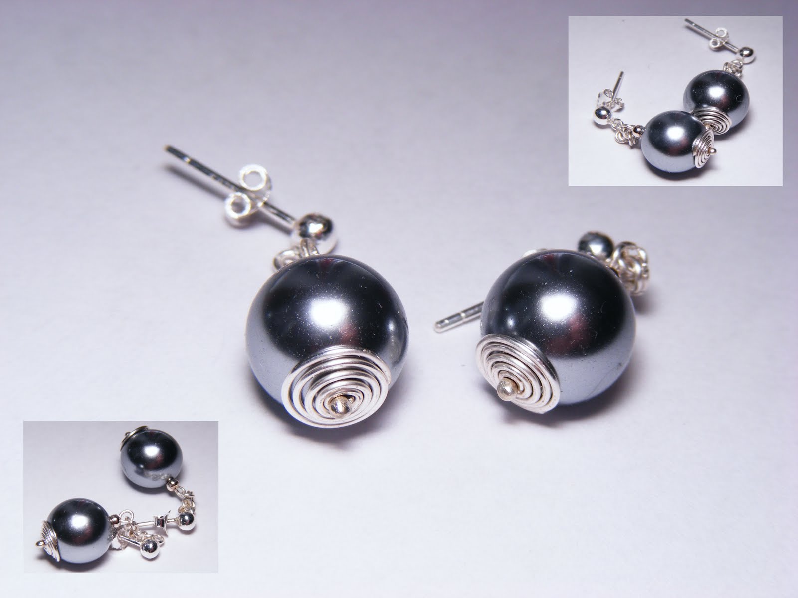 Bijuterii Argint925: Cercei perle negre tip Mallorca si argint 925 ...