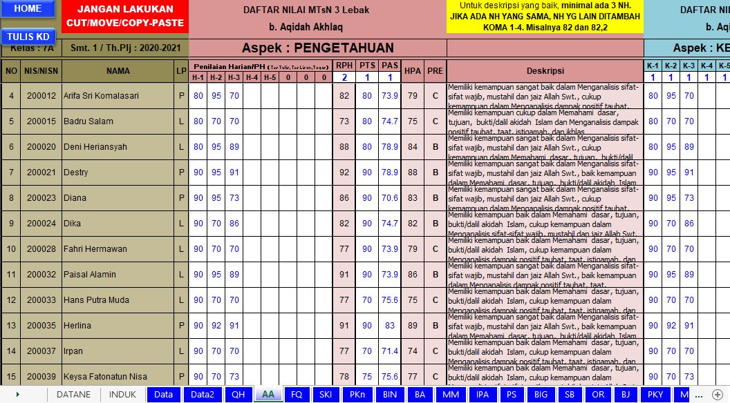 TUTORIAL APLIKASI EXCEL RAPORT K13 MI/MTs/SMP | SABIEX BERBAGI