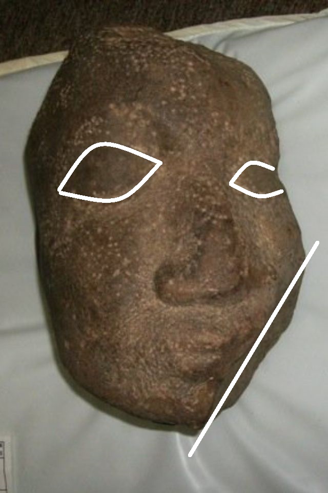 Archaeology of Portable Rock Art: A human head sculpture, perhaps from ...