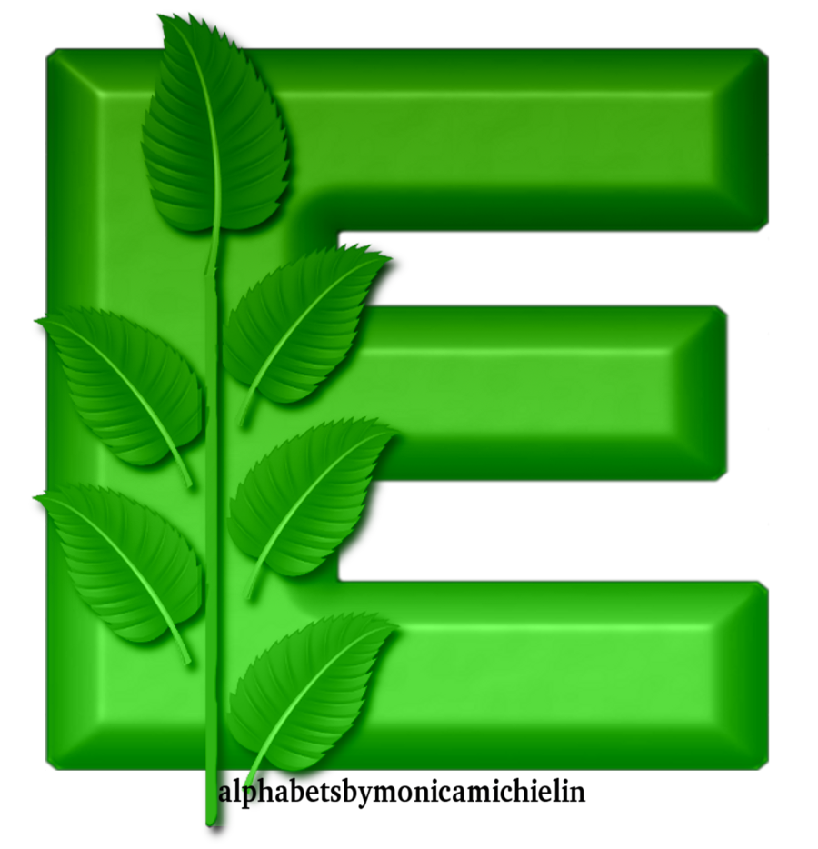 M. Michielin Alphabets: ALFABETO FOLHAS VERDES, GREEN LEAVES ALPHABET
