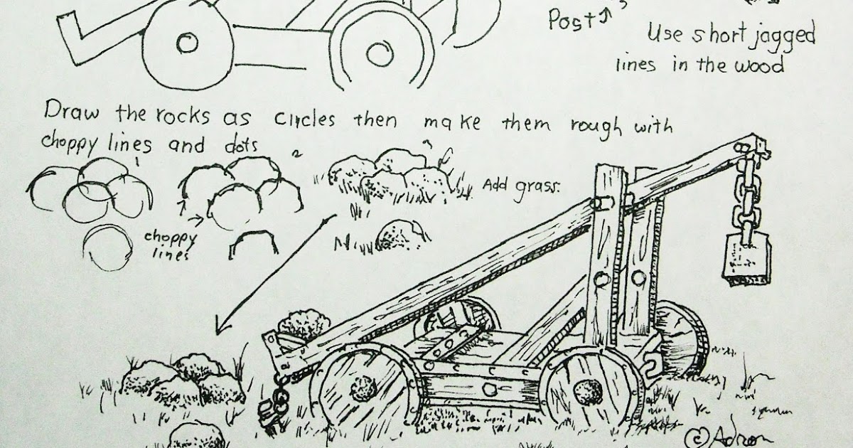 How to Draw Worksheets for The Young Artist: How to Draw A Catapult ...