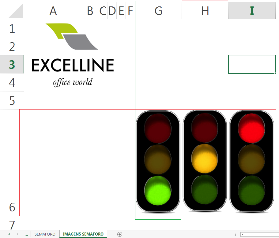 ExcelLine Office World: Excel: Inserindo um "semáforo" em seu Dashboard